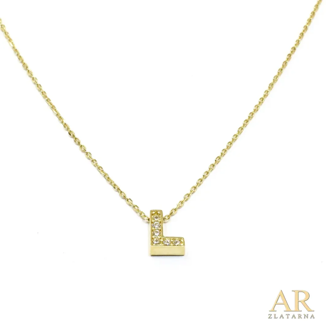 Zlatna ogrlica slovo L - Zlatarna AR